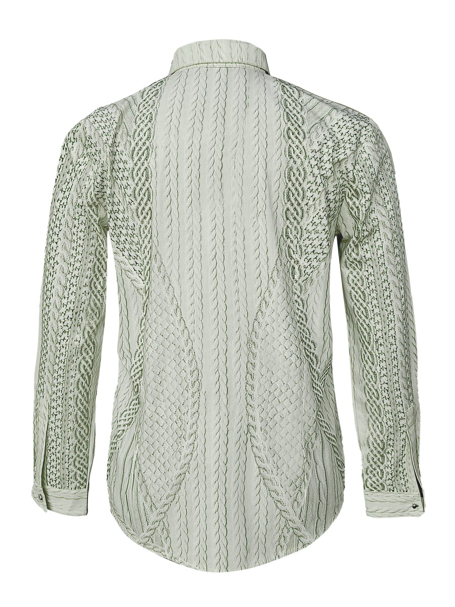 dash and dot - Printed Cable Knit Shirt