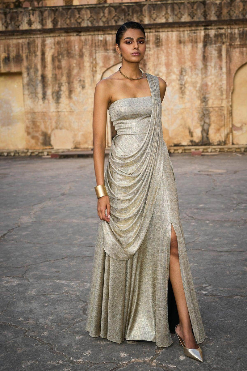 dash and dot - Sari Drape Gown