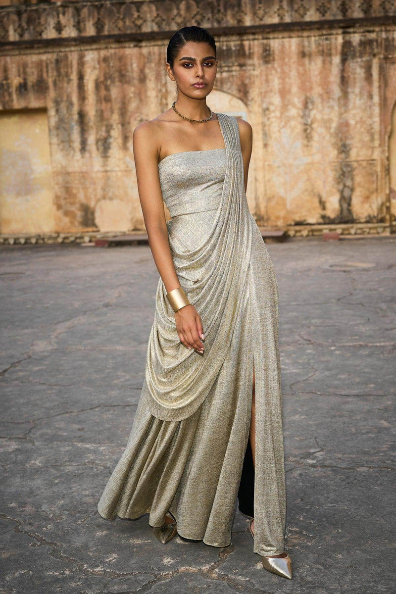 dash and dot - Sari Drape Gown
