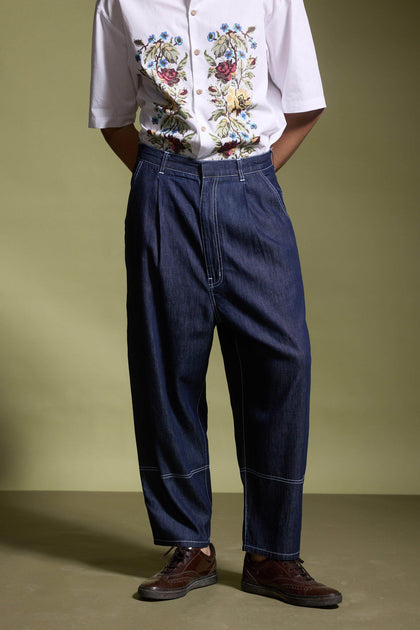 Motif Embroidered Shirt | Washed Denim Jean – dash and dot