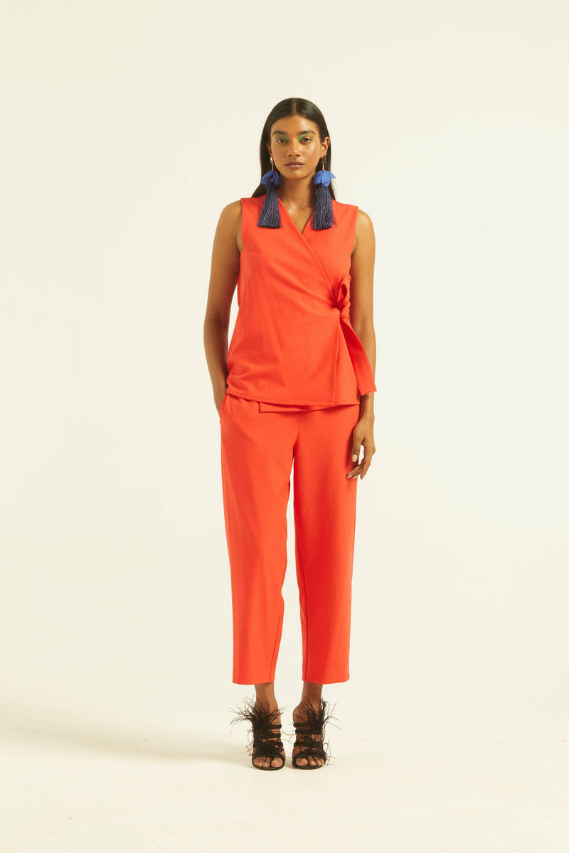 Sleeveless Coral Side Tie Set – dash and dot